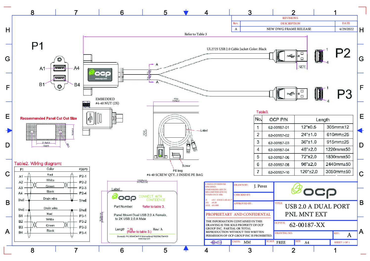 Dual USB A Female to Dual USB A Male - OCP Group Inc.
